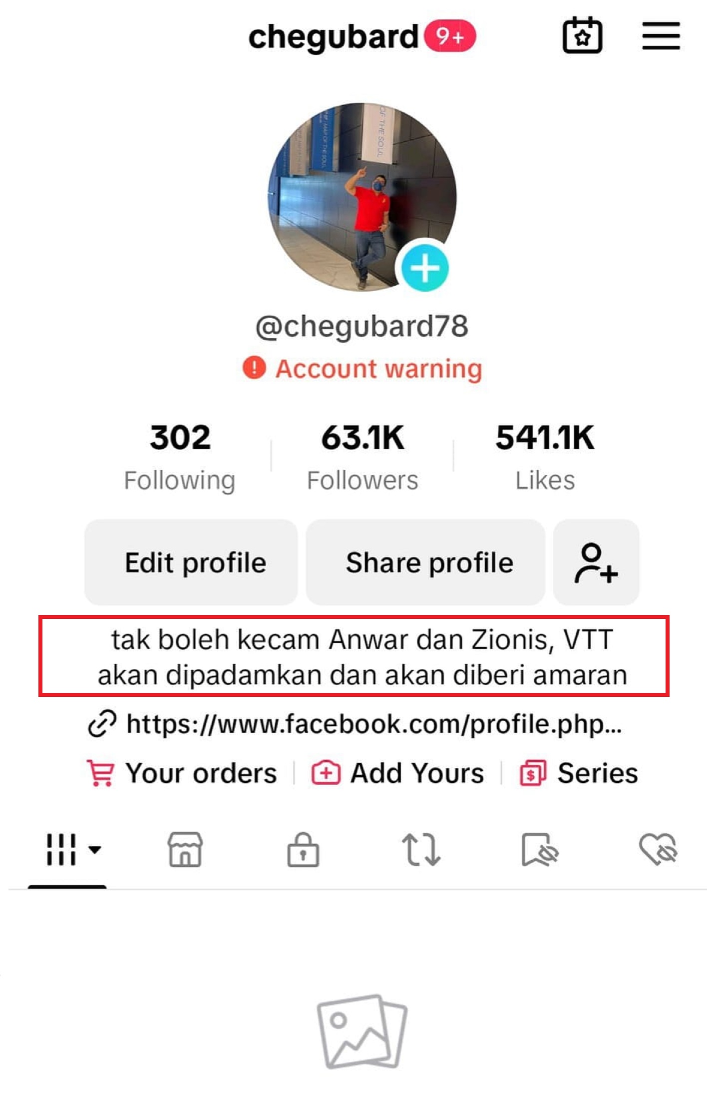 Akaun TikTok Chegu Bard dipadam - malayadaily.com